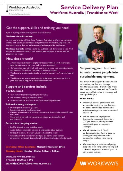 TtW Service Delivery Plan – VIC – Gippsland – Workways Australia - Department of Employment and ...